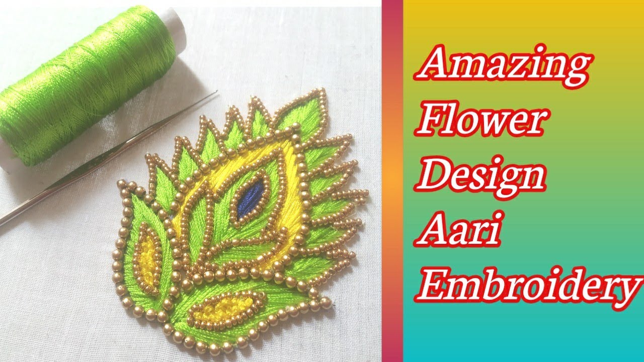 Amazing Flower Design Aari | Aari Work using Silk Thread #aariwork # ...