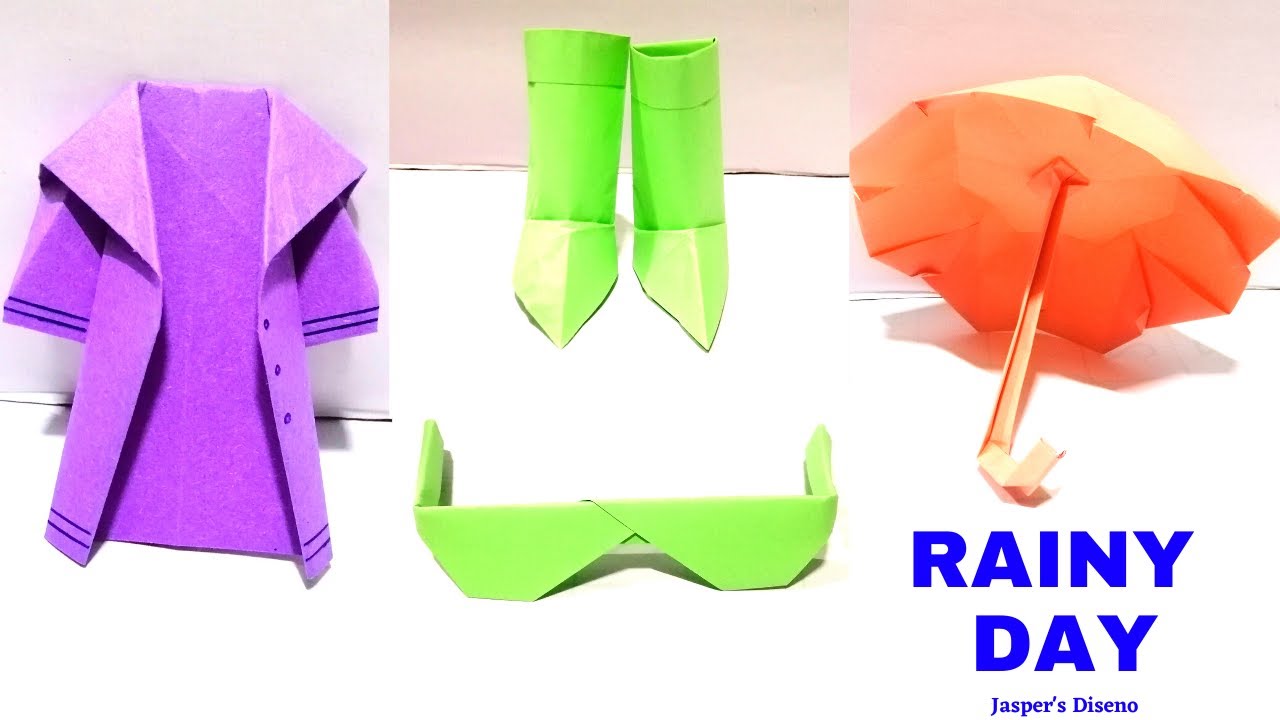 New Origami Crafts | Rainy Day Collection | Paper Coat Umbrella ...
