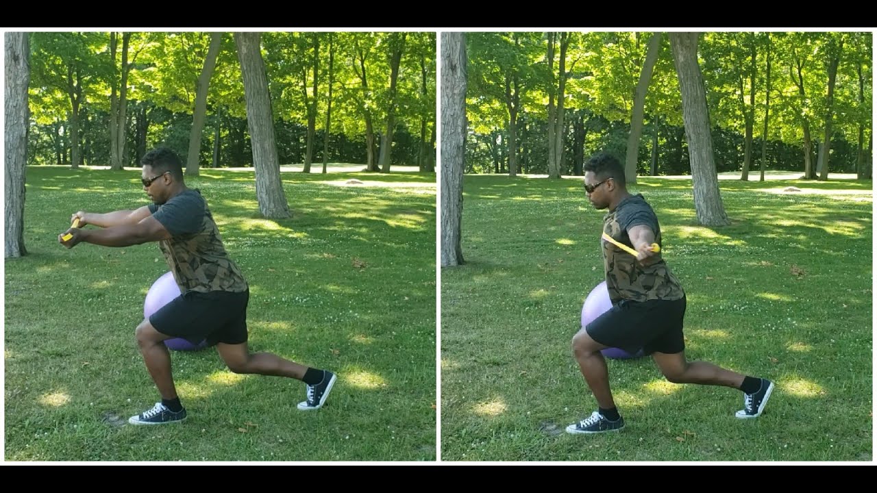 SPLIT SQUAT HOLD WITH BAND PULL A PART - YouTube