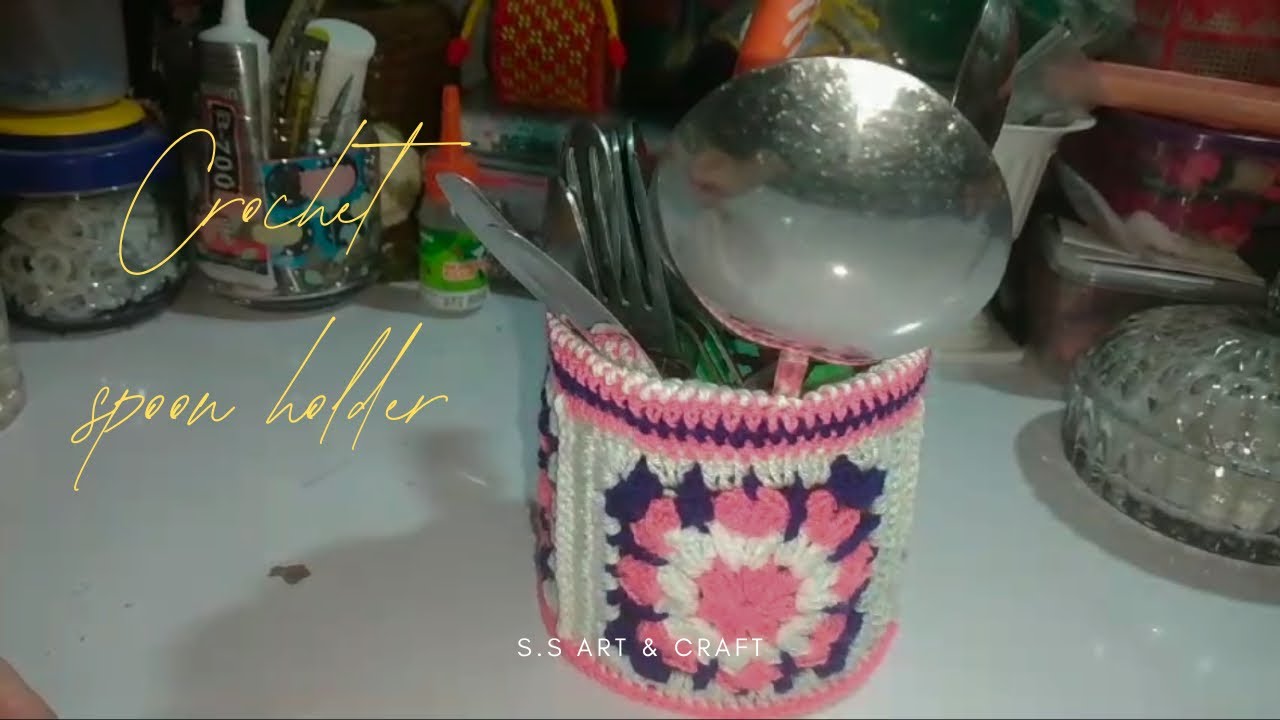 Crochet spoon holder tutorial - YouTube