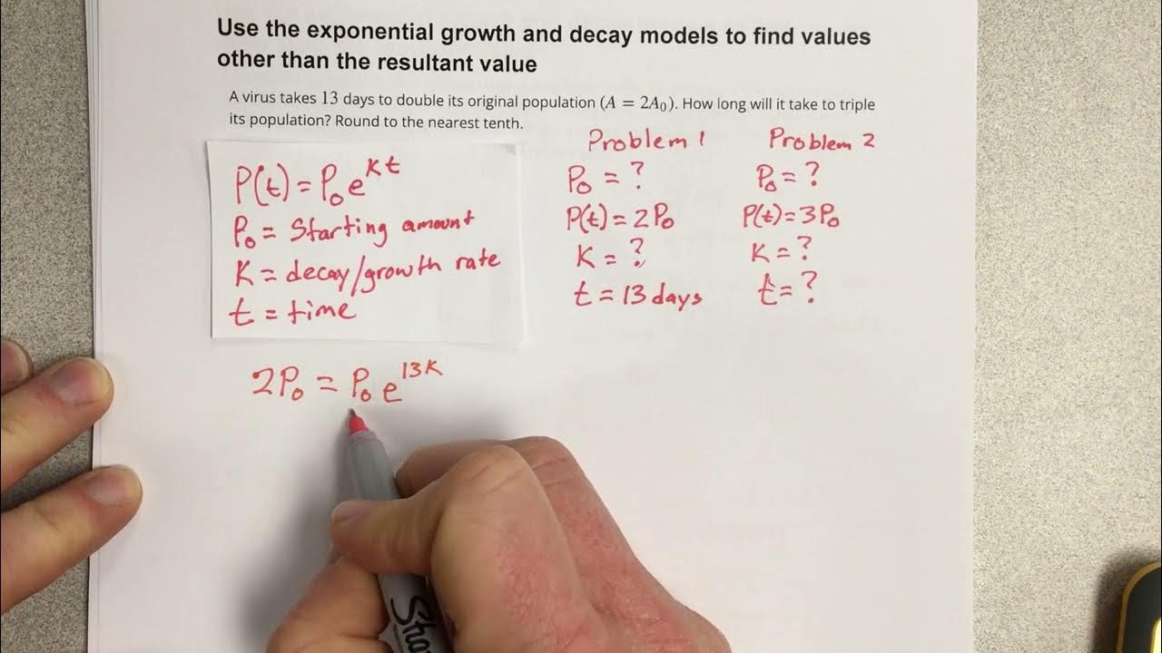 Use the exponential growth and decay models to find values other than ...