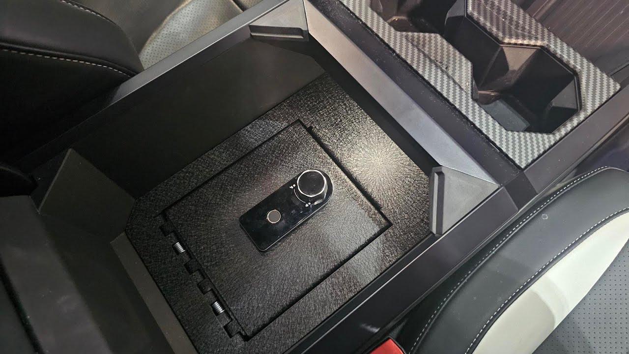 Cybertruck Center Console Lock Box Install - YouTube