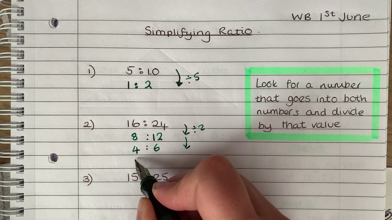 10-6 simplifying ratio - YouTube