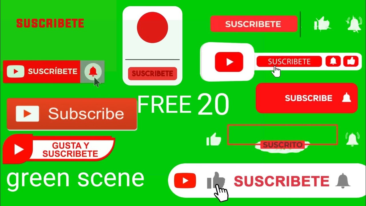 Top 20 || Green Screen Animated Subscriber Button || Green Screen ...