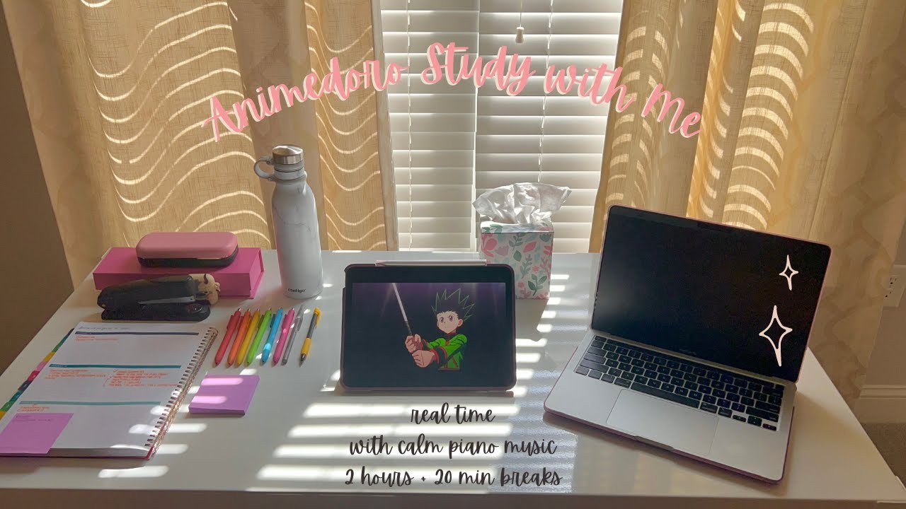 2.5-HOUR STUDY WITH ME (60/20 animedoro) | with calm piano music | with ...