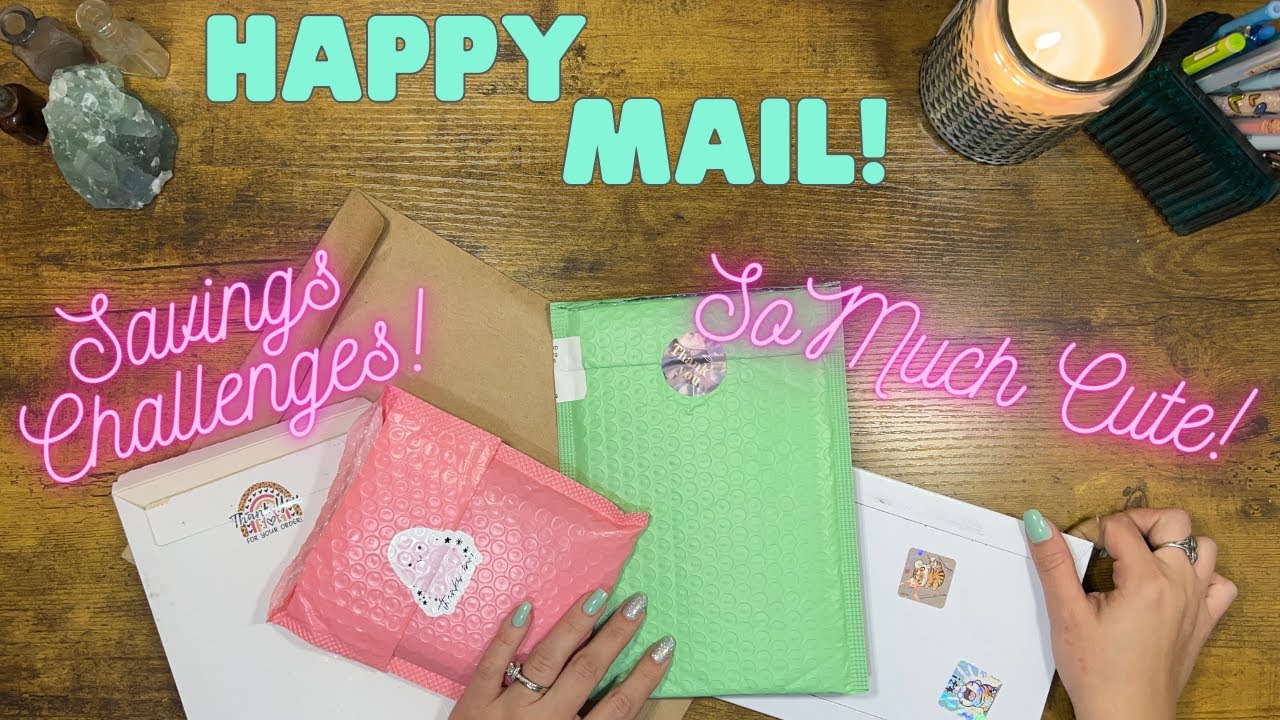 HAPPY MAIL!! | SAVINGS CHALLENGES, PLACEHOLDERS, & MORE | CASH ENVELOPE ...