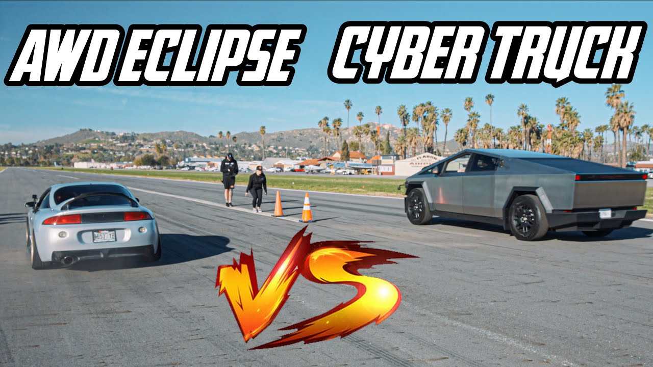 The Hoonigans CYBER TRUCK vs Mitsubishi Eclipse GSX! | Behind The Scenes - YouTube