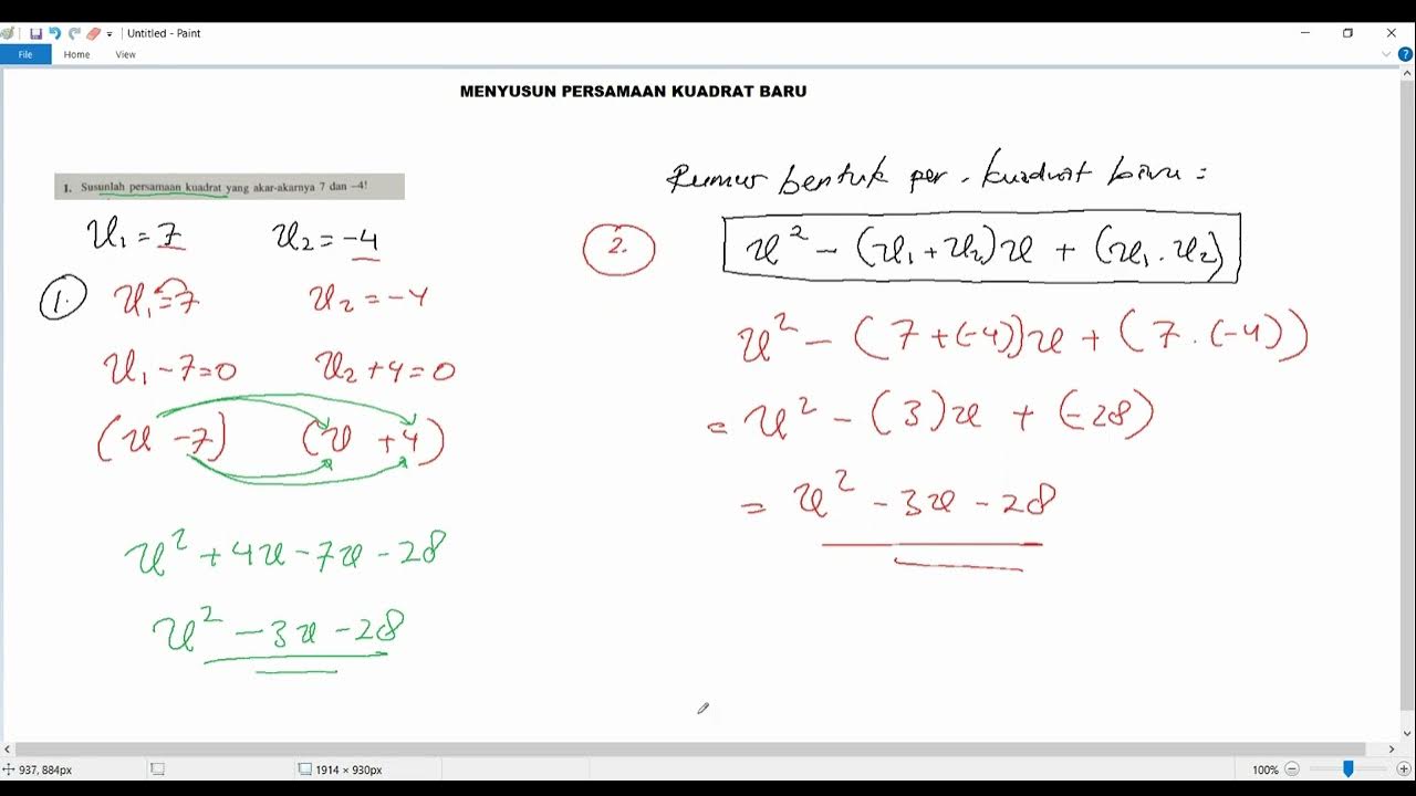 Menyusun Persamaan Kuadrat Baru - YouTube