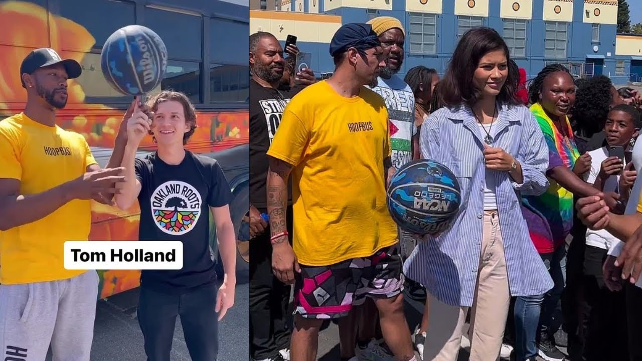 "Zendaya & Tom Holland's Epic Basketball Skills! Surprise Visit to ...