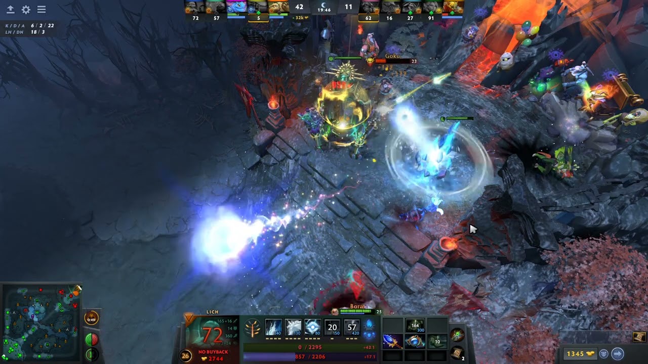 Lich - Double Chain Frost, Double Spire and Dust in enemy fountain ...