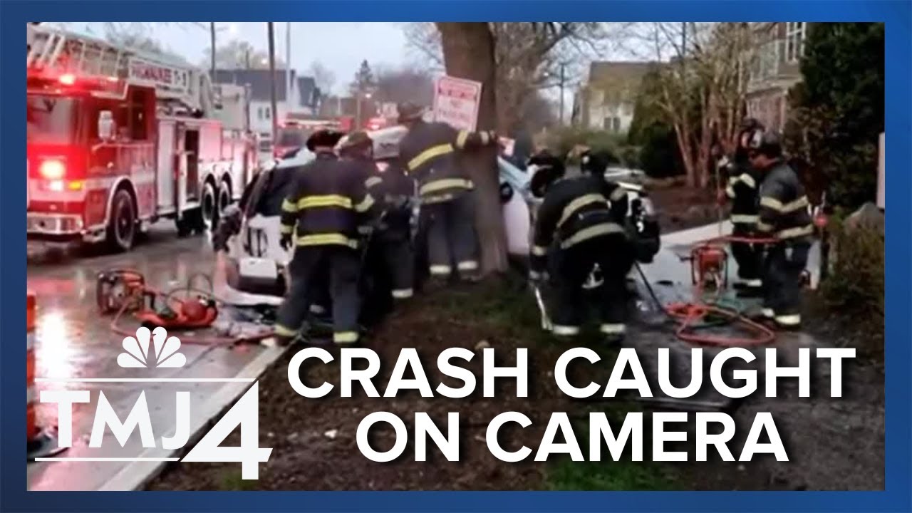 Car vs tree: Shocking crash leaves neighbors startled - YouTube