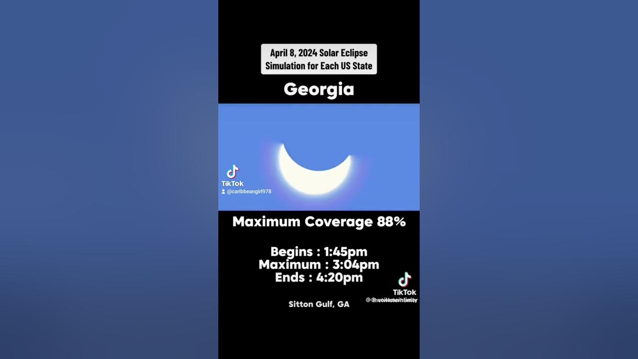 APRIL 8TH 2024 SOLAR ECLIPSE SIMULATION FOR EACH US STATE - YouTube