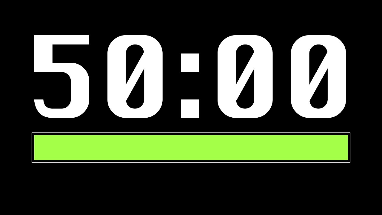 50 Minute Timer [ Progress Bar ] - 4K 60 FPS - YouTube