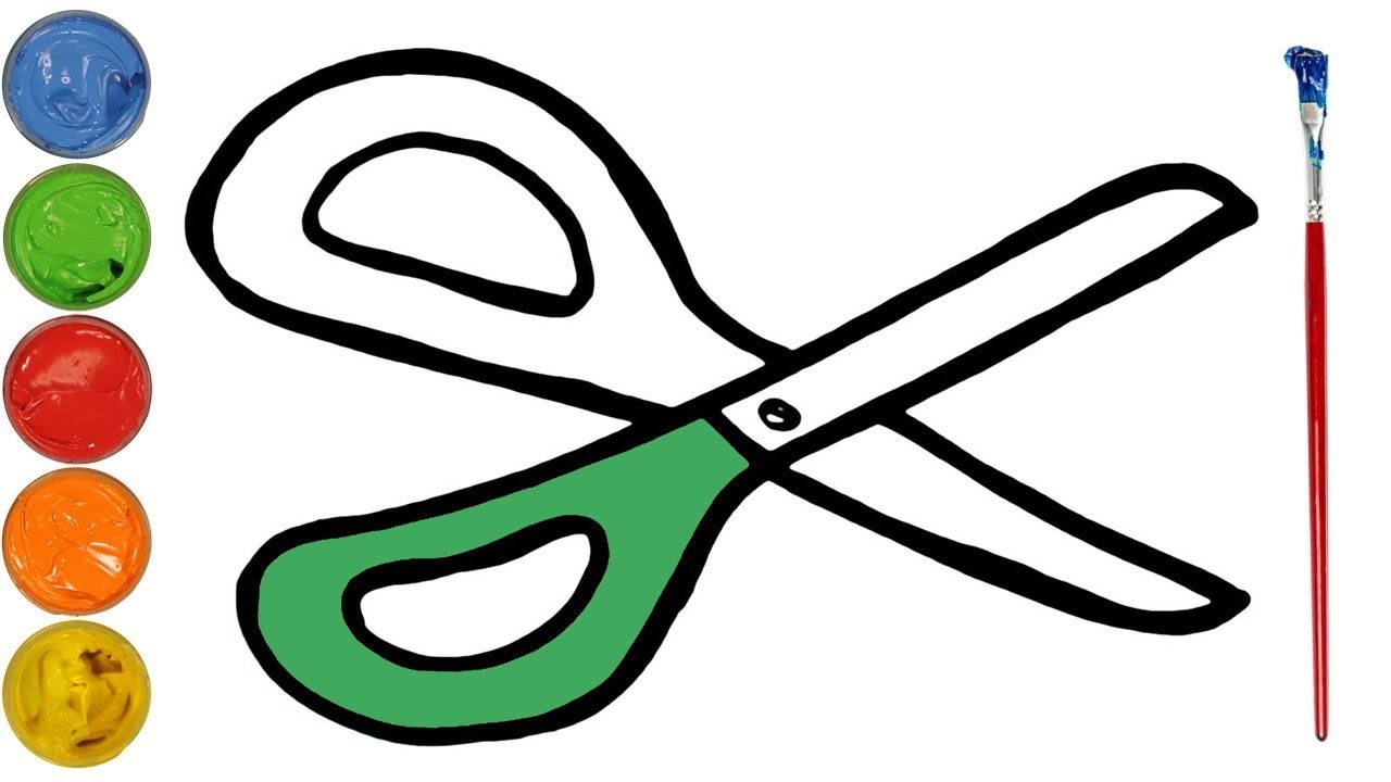 SCISSOR Drawing, Painting & Coloring for Kids & Toddlers | COLOR and ...