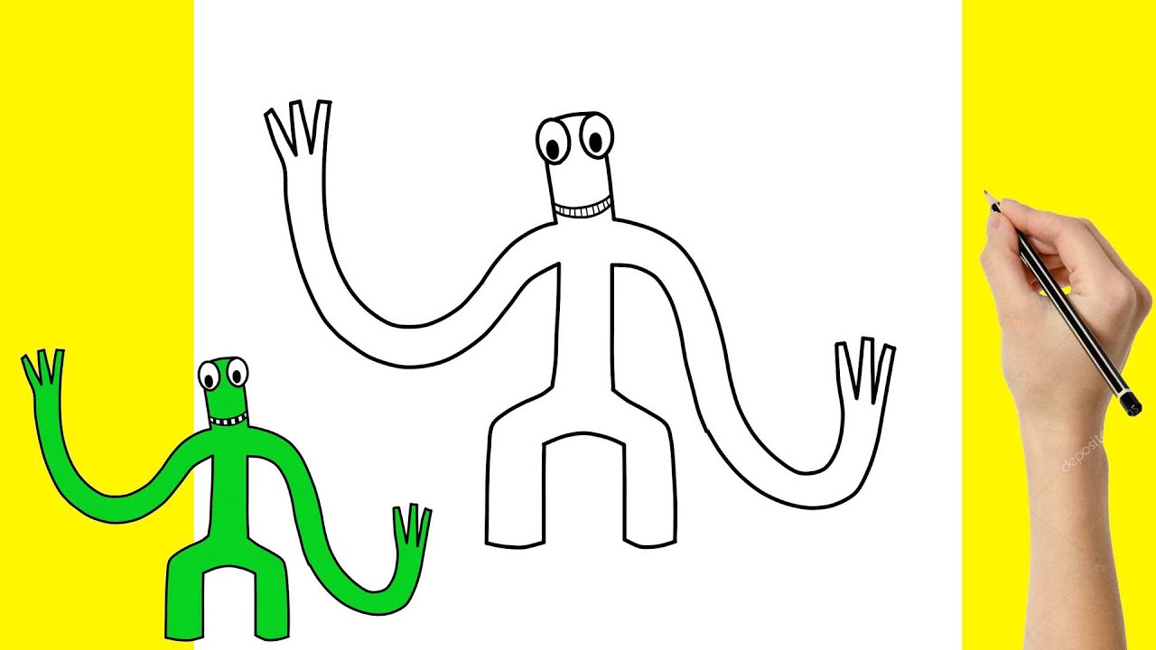 How To Draw CHARACTER RAINBOW FRIENDS GREEN ROBLOX from | Roblox ...