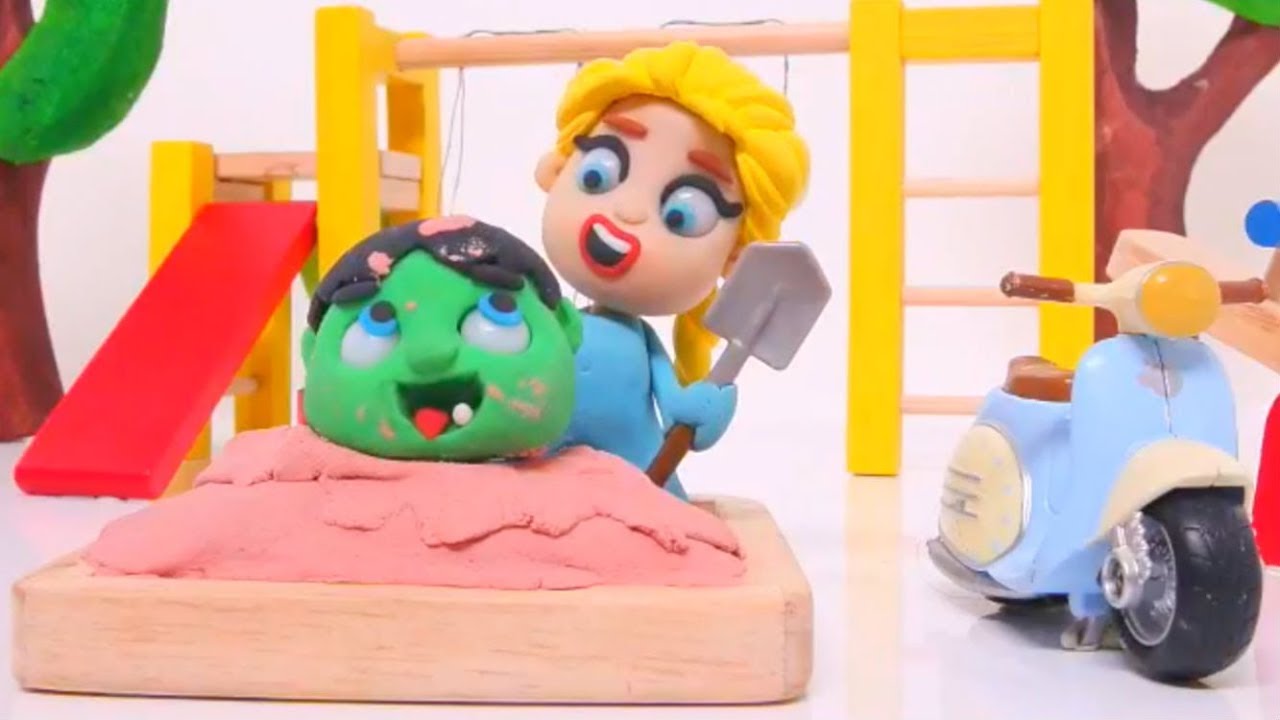 BABY HULK & ELSA IN THE PLAYGROUND SUPERHERO BABIES Play Doh Cartoons ...