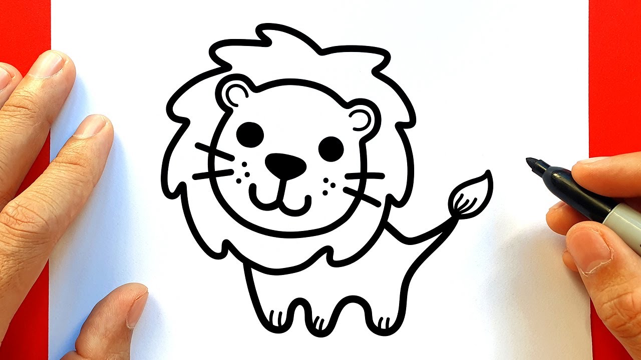 Easy LION Drawing | How To Draw a Cartoon LION Step By Step | Draw Lion ...