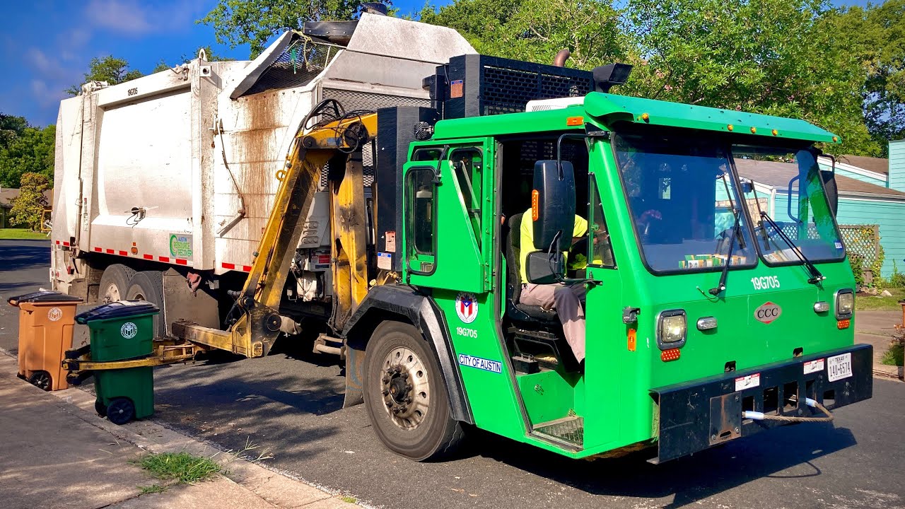 Crane Carrier Heil Multipack Garbage Trucks - Organics Collection - YouTube
