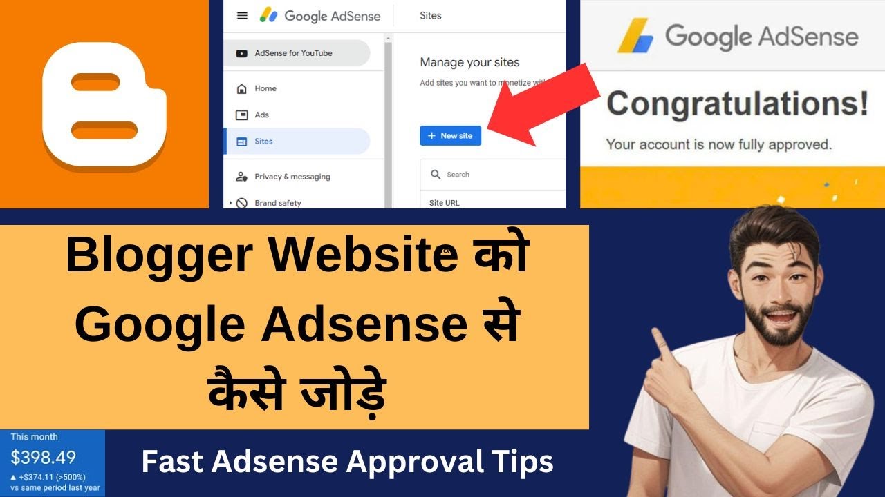 Blogger Website को Google Adsense से कैसे जोड़े | Fast Adsense Approval ...