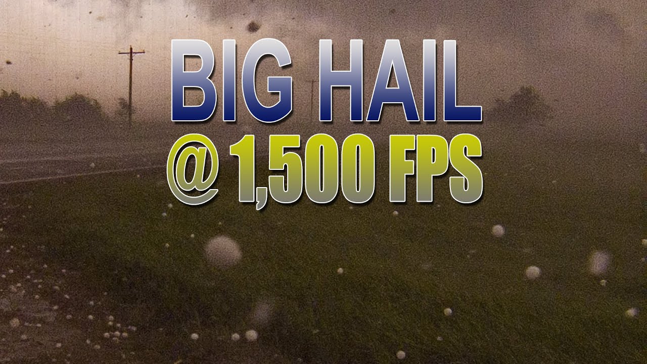 BIG hail falling in high winds, shot in 1,500 FPS slow motion - YouTube