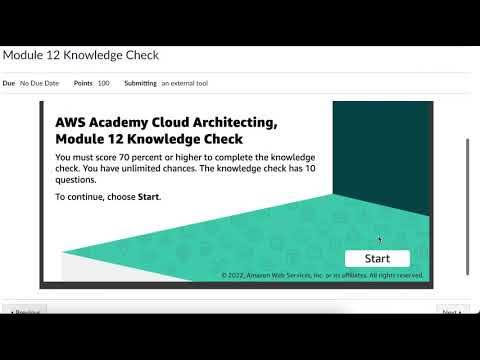 AWS Cloud Architecting - Module 12 Knowledge Check Answer - YouTube