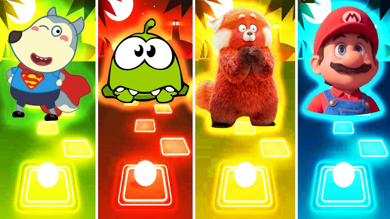 Om Nom vs Wolfoo vs Super Mario vs Turning Red | Tiles Hop EDM Rush ...