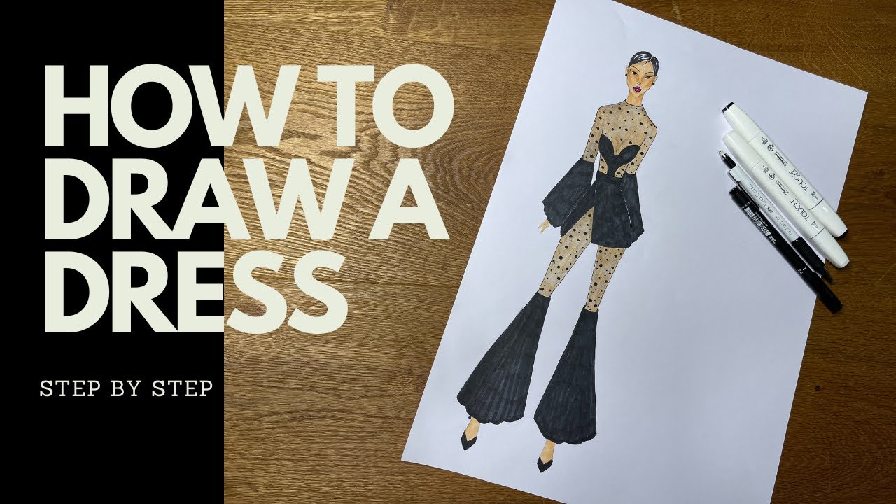 Drawing a dress made simple: Step-by-step fashion sketch tutorial - YouTube