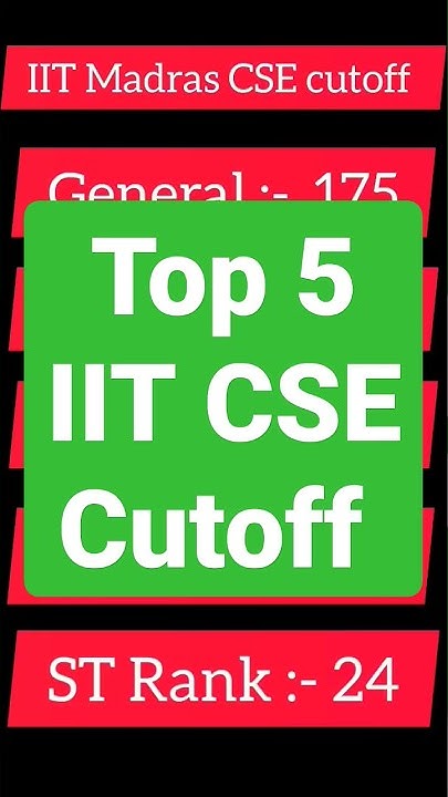 TOP 5 IIT Computer Science Cutoff #iitjee - YouTube