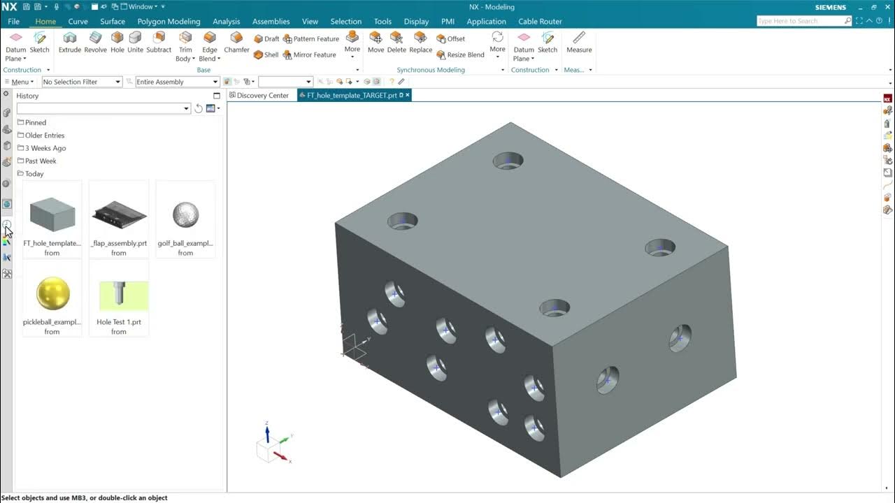 NX Feature Templates: Automating Placement at Multiple Points [NX 2312 ...