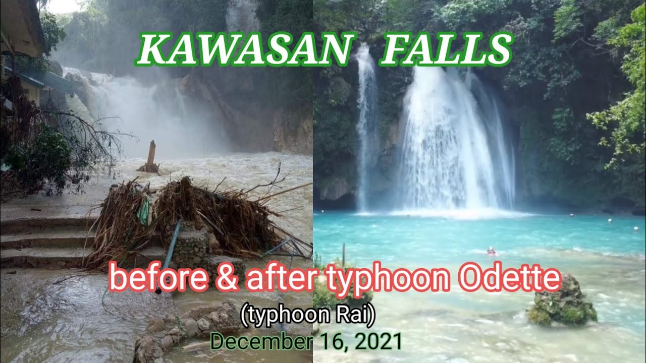 Kawasan Falls, Cebu before & after Typhoon Odette - YouTube