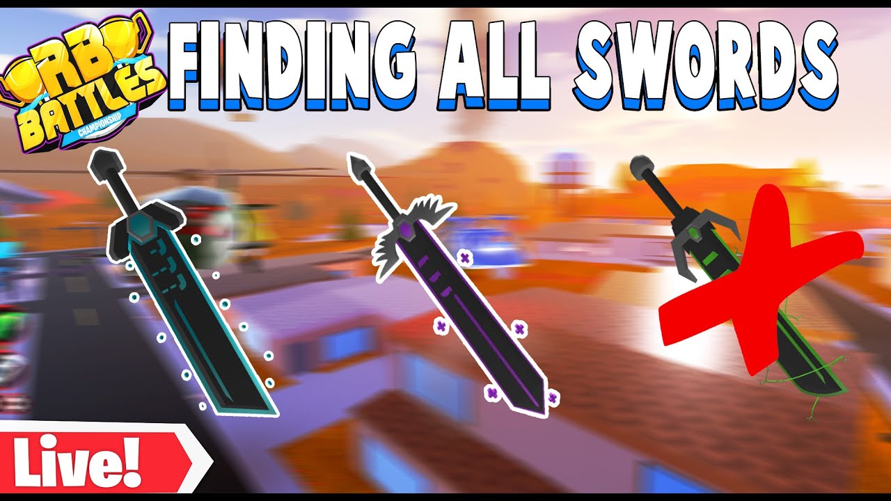 🔴FINDING ALL 3 RB BATTLE SWORDS| ROBUX GIVEAWAY | Roblox Live Stream🔴 ...