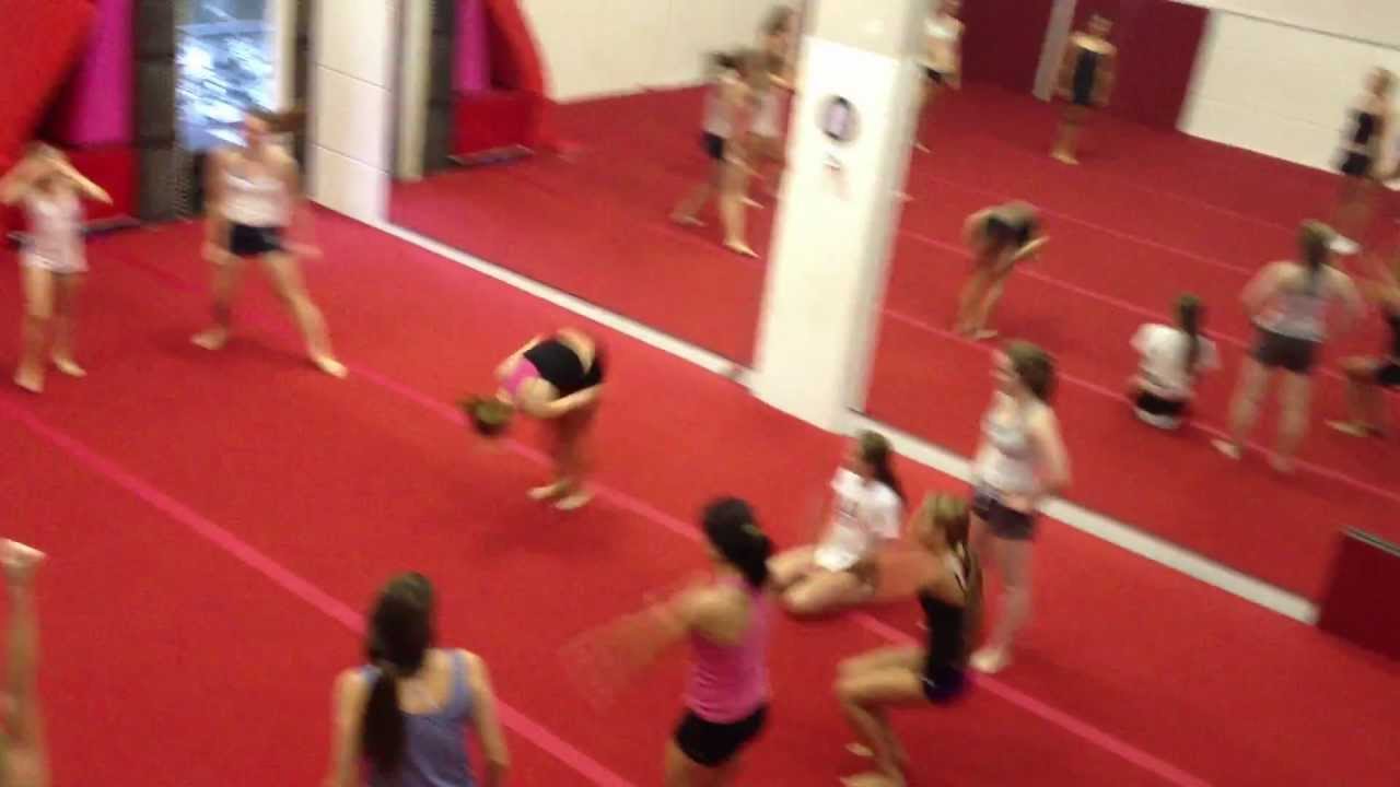 Tuck back circle competition at cheer! - YouTube