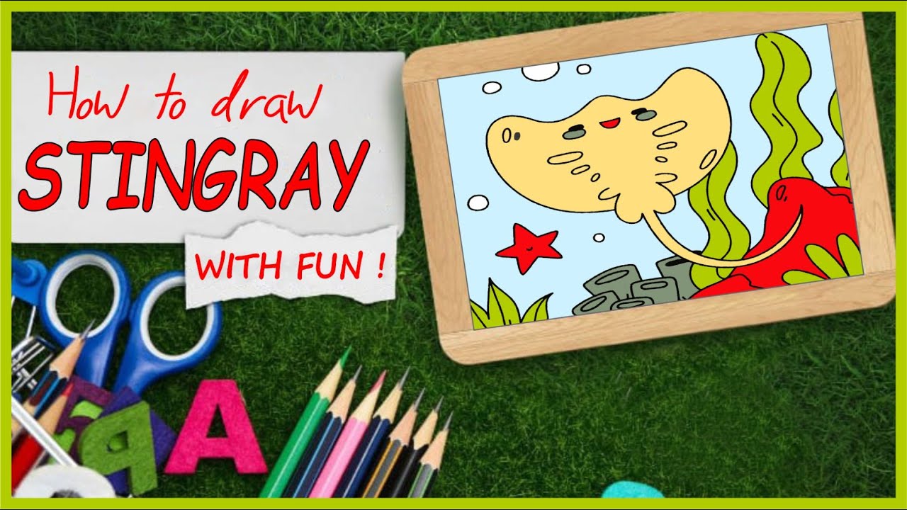 Drawing cute stingray 🐠 How to draw stingray 🐠 Stingray drawing art for ...