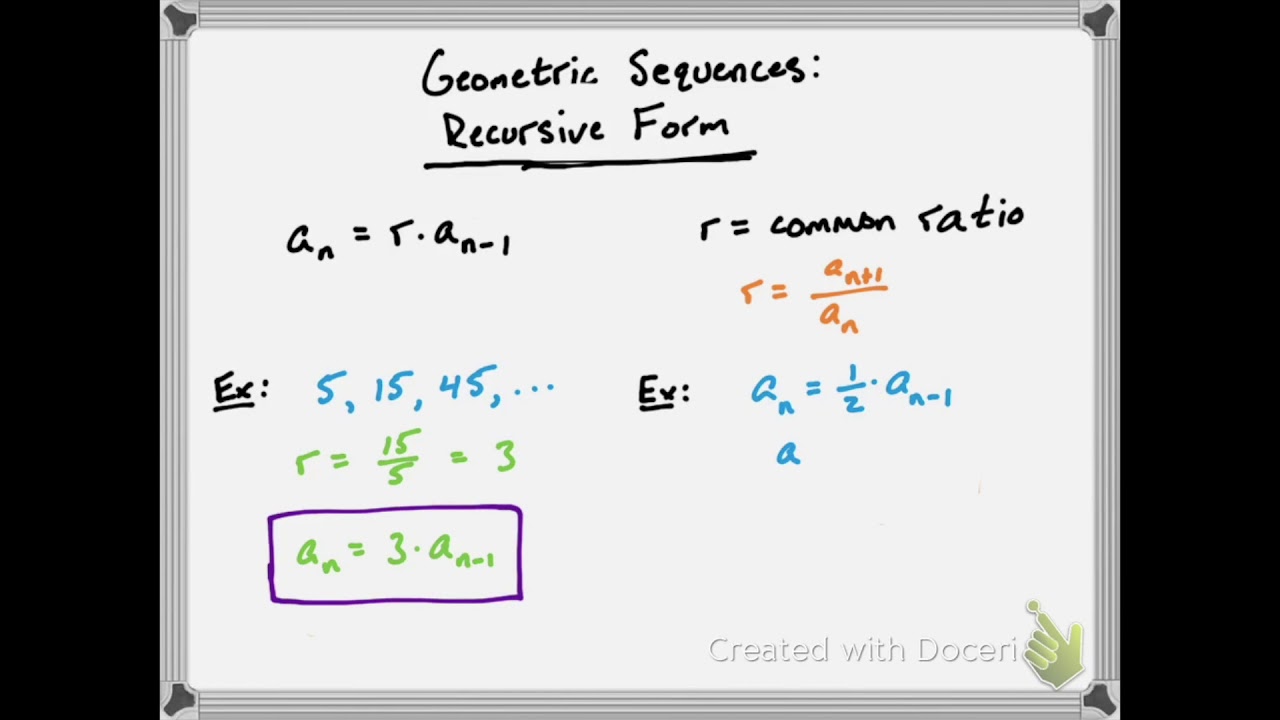 1-Minute Math: The Recursive Form of a Geometric Sequence - YouTube