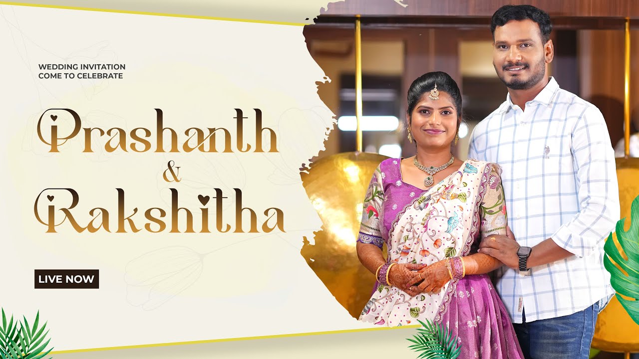PRASHANTH REDDY & RAKSHITHA WEDDING LIVE - YouTube