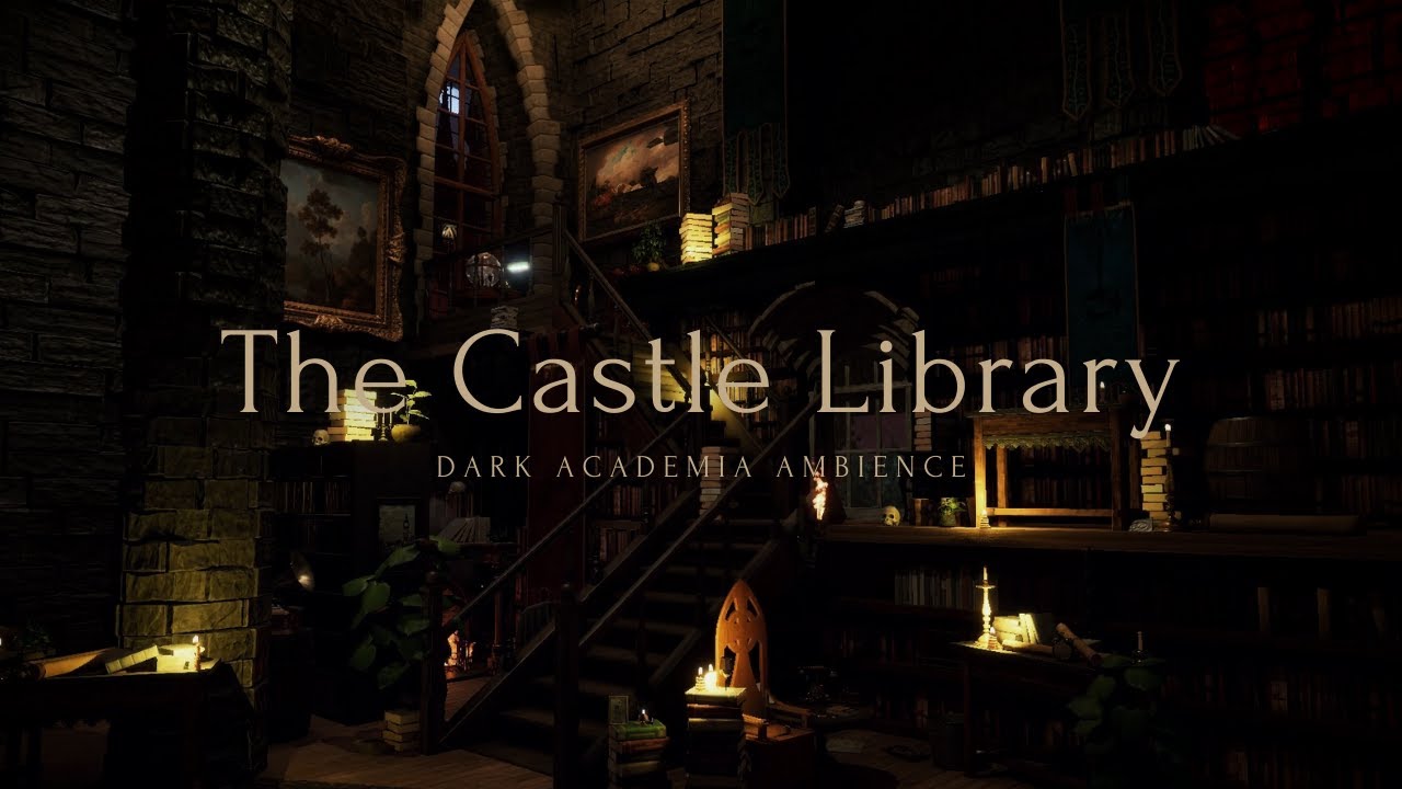 Ancient Castle Library ☕🏰 Dark Academia Ambience - YouTube