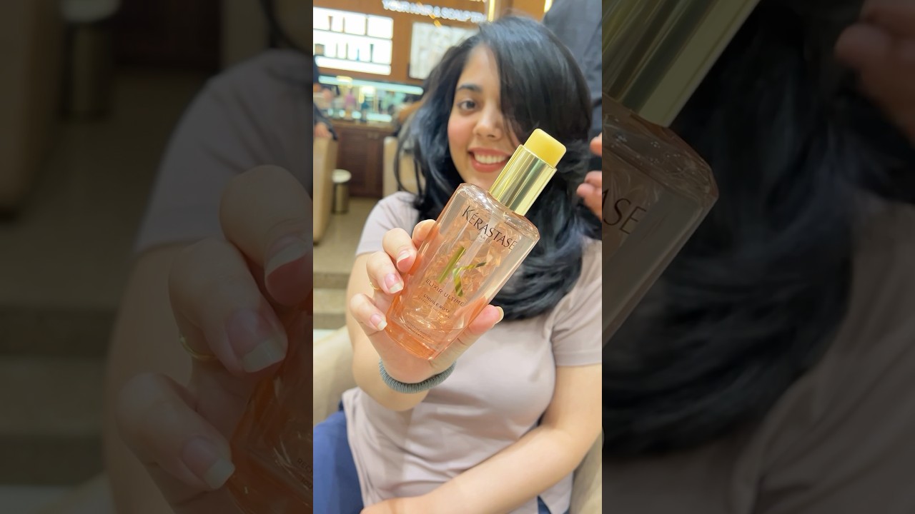 Shiny, Soft, Silky Hair Kerastase Elixir Ultime Rose Hair Oil In Serum #kerastase #hairserum # ...