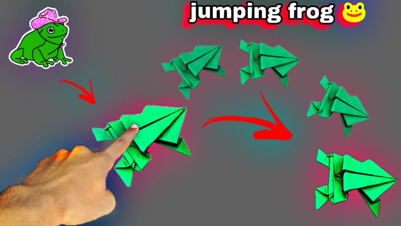 how to make a paper jumping frog 😱 कागज का मेढ़क केसे बनाए। simple ...