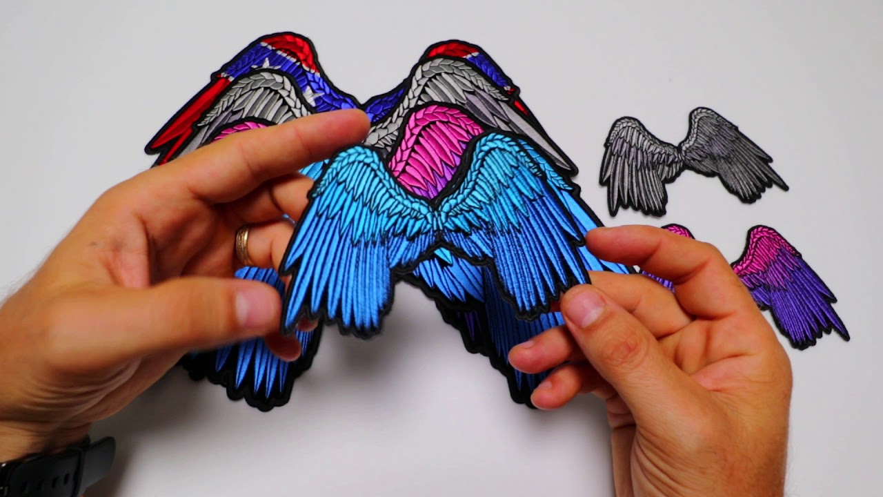 Angel Wings Embroidered Iron on Patch - YouTube