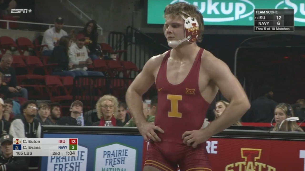 165lbs Connor Euton (Iowa State) vs Charlie Evans (Navy) - YouTube