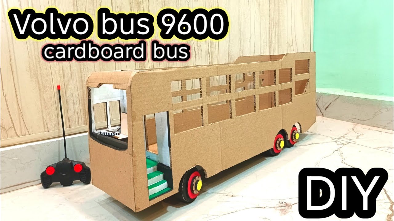 Working RC Volvo 9600 Bus from Cardboard 😱🚌 | Full Handmade Build ...