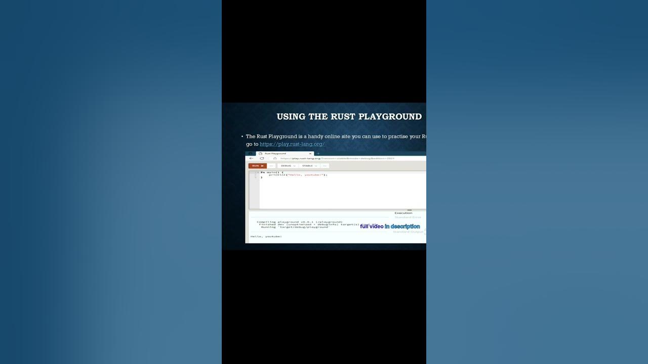 Rust Play Ground Website Rust Programming Tutorial Rustprogramming Shorts Youtube