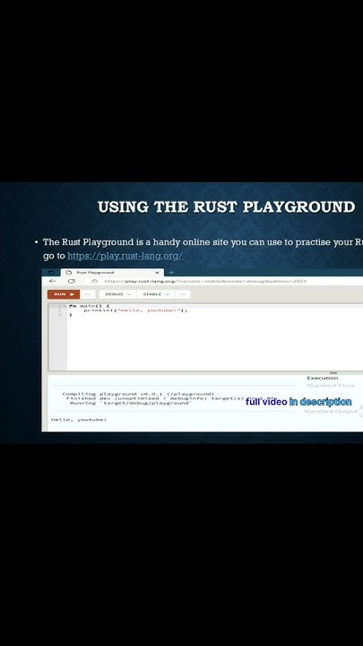 Rust Play Ground Website Rust Programming Tutorial Rustprogramming Shorts Youtube