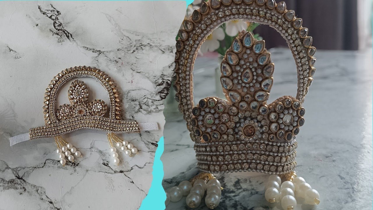 माता रानी का मुकुट कैसे बनाये|| Mata rani mukut #laddugapal#ganpati # ...