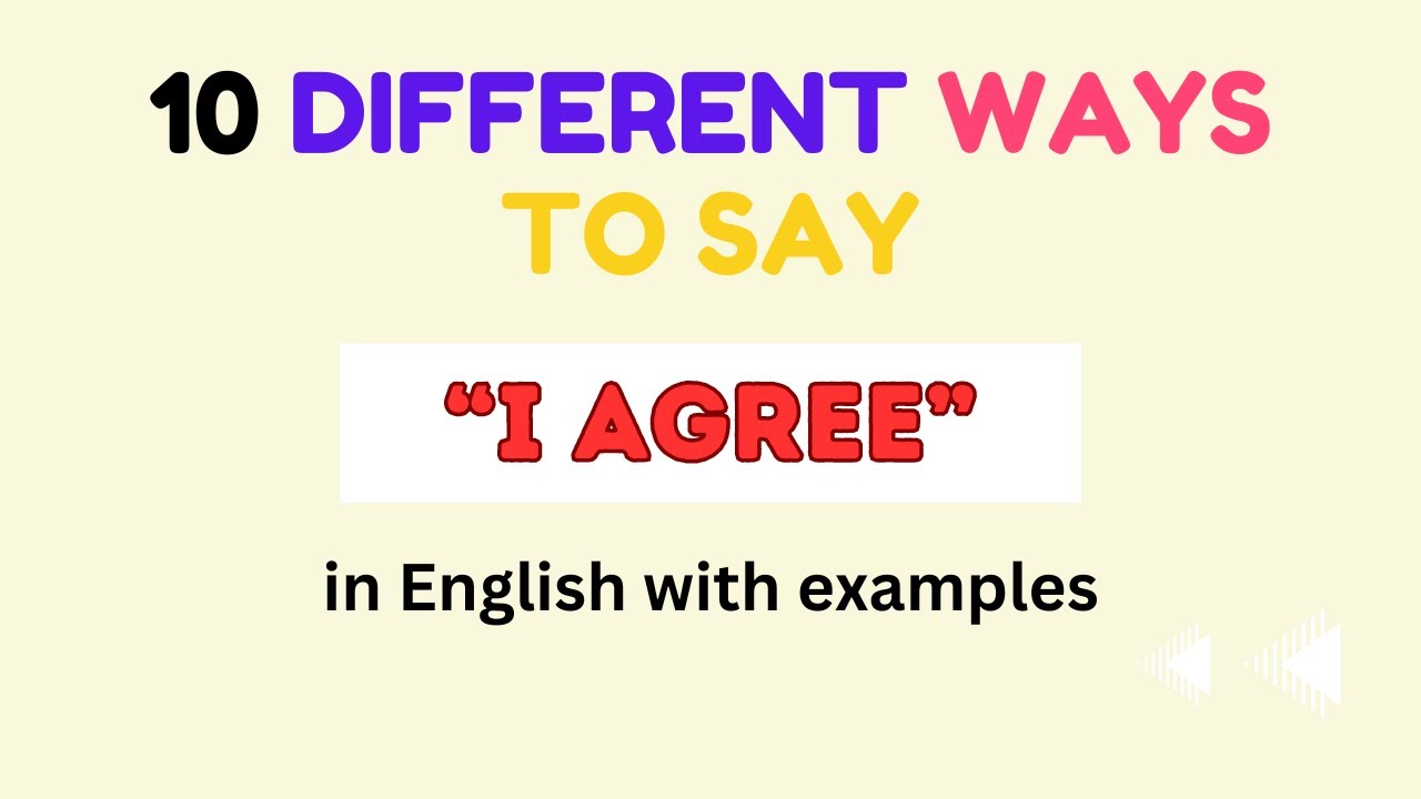 10 Different ways to say I AGREE in English with examples #esl - YouTube