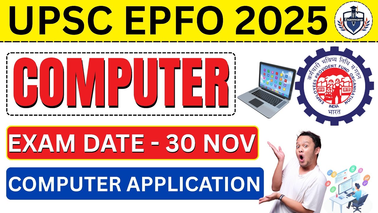 🖥️ UPSC EPFO 2025 | Computer Application | Exam on 30 Nov | Best ...