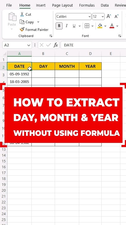How to extract date without using formula in Excel 🔥#excelshorts #exceltricks #exceltips # ...