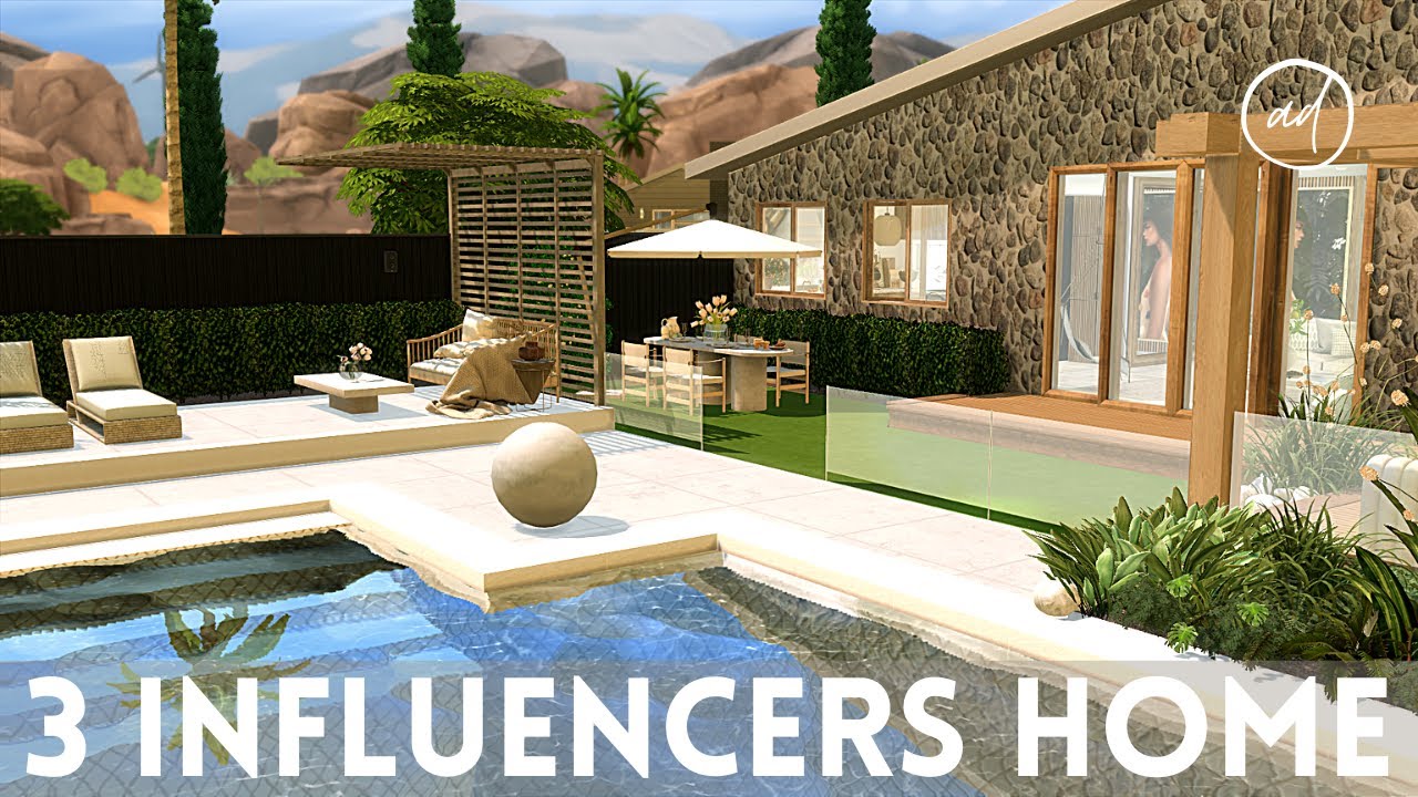 3 INFLUENCERS' HOME || Sims 4 || CC SPEED BUILD + CC List - YouTube