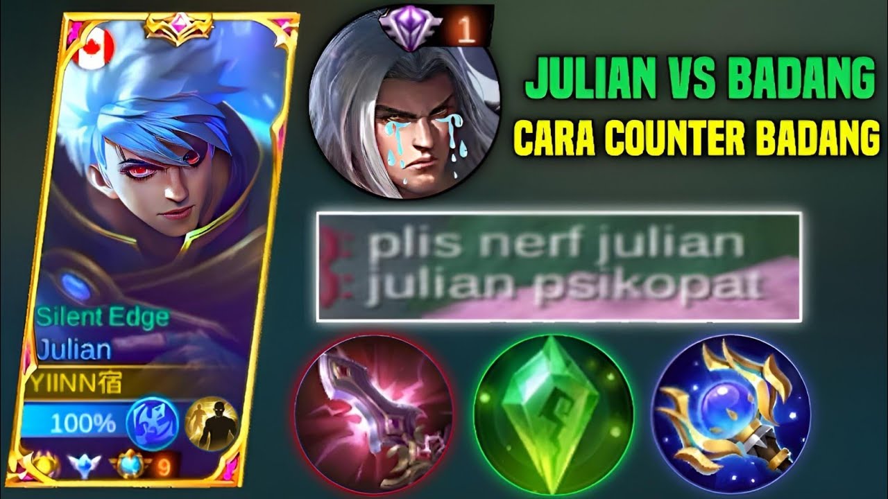 JULIAN VS BADANG EXP LANE | BUILD JULIAN TERSAKIT 2023 OFFLANER ...