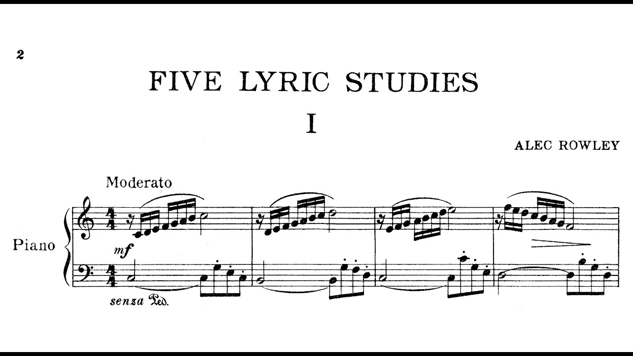 Alec Rowley | 5 Lyric Pieces + 5 Lyric Studies Duet! - YouTube